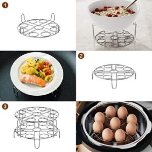 GSlife Dish Drying Rack and Egg Steamer Rack, 2 Tier Dish Rack and Stainless Steel Trivet for Instant Accessories, Bundle Sales, 2 Packs