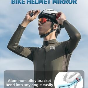 ROCKBROS Bike Helmet Mirror, Aluminum Alloy Moldable Frame, Detachable Fixing Way, Cycling Mirror Fit 90% Bicycle Helmet, Lightweight, Bike Accessories