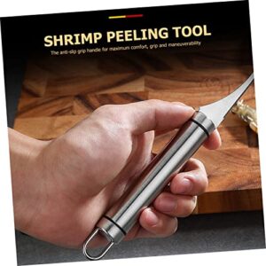 DOITOOL 2pcs Stainless Steel Shrimp Wire Knife Metal Cleaner Prawn Peeler Shrimp Deveiner Crab Shell Peeler Kitchen Seafood Gadget Shrimp Line Cutters Shrimp Peeling Tool Stainless Steel