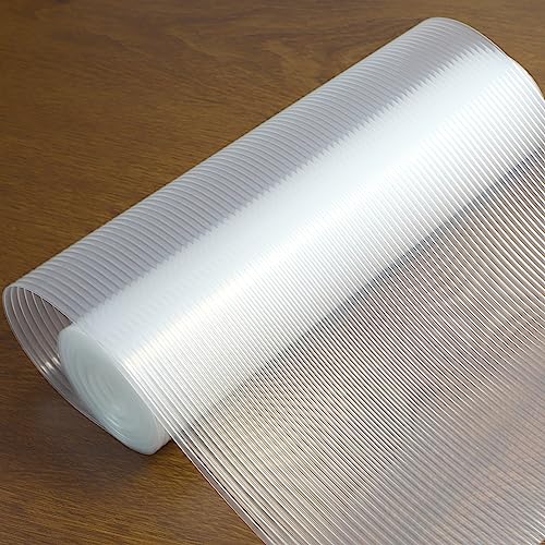 Shelf Liners for Kitchen Cabinets Non Slip 11 Inch Wide X 20 Ft Non Adhesive Drawer Liner Waterproof Clear Cabinet Liner Oil Proof Shelves Liner for Refrigerator Cupboard Pantry Closet Bathroom