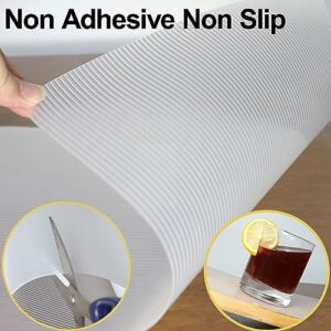 Shelf Liners for Kitchen Cabinets Non Slip 11 Inch Wide X 20 Ft Non Adhesive Drawer Liner Waterproof Clear Cabinet Liner Oil Proof Shelves Liner for Refrigerator Cupboard Pantry Closet Bathroom