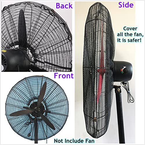 24 Inch Fan Cover, 2 PACK 24" Pedestal Fan Dustproof Cover for Kids Children Finger Protection,Fan Mesh Cover for 24~26 in Stand Up Round Fan for Garden Home Office Shop Playground,Washable,Reusable