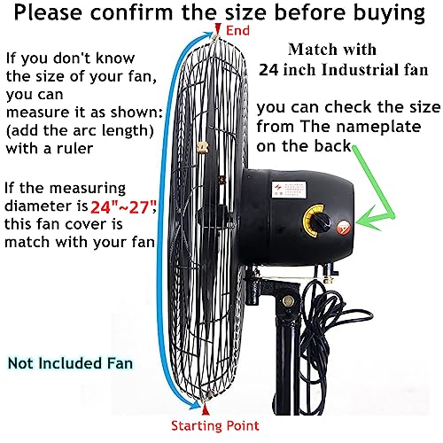 24 Inch Fan Cover, 2 PACK 24" Pedestal Fan Dustproof Cover for Kids Children Finger Protection,Fan Mesh Cover for 24~26 in Stand Up Round Fan for Garden Home Office Shop Playground,Washable,Reusable