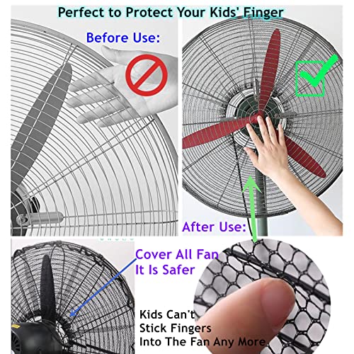 24 Inch Fan Cover, 2 PACK 24" Pedestal Fan Dustproof Cover for Kids Children Finger Protection,Fan Mesh Cover for 24~26 in Stand Up Round Fan for Garden Home Office Shop Playground,Washable,Reusable