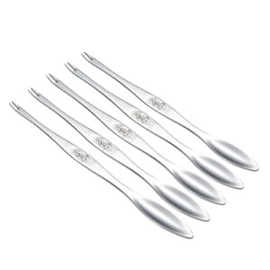 healvian 5pcs stainless steel crab fork tool heavy duty forks seafood tools lobster eating tools prawns picks seafood opener tool set crabs eating tools kit crabs eating fork silver