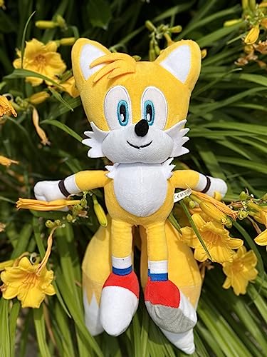 Adenzai Yellow Sonic Plush Action Figure Animal Hedgehog Super Sonic Ray Flying Squirrel Movie Plush Gift Plush for Kids Boys & Girls Sonic The Hedgehog Toy Tails Plush, Knuckles Plush 12 Inches