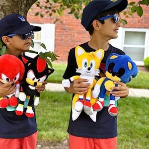 Adenzai Yellow Sonic Plush Action Figure Animal Hedgehog Super Sonic Ray Flying Squirrel Movie Plush Gift Plush for Kids Boys & Girls Sonic The Hedgehog Toy Tails Plush, Knuckles Plush 12 Inches