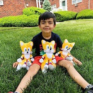 Adenzai Yellow Sonic Plush Action Figure Animal Hedgehog Super Sonic Ray Flying Squirrel Movie Plush Gift Plush for Kids Boys & Girls Sonic The Hedgehog Toy Tails Plush, Knuckles Plush 12 Inches