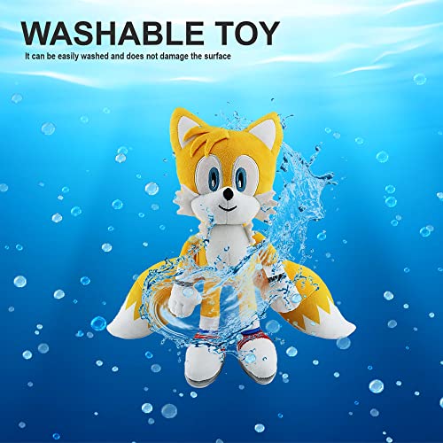 Adenzai Yellow Sonic Plush Action Figure Animal Hedgehog Super Sonic Ray Flying Squirrel Movie Plush Gift Plush for Kids Boys & Girls Sonic The Hedgehog Toy Tails Plush, Knuckles Plush 12 Inches