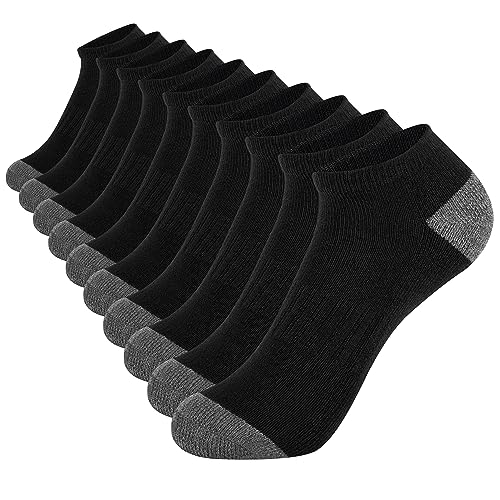 Comfoex 10 Pairs Boys Socks 4-6 6-8 8-10 Years Old Low Cut Ankle Athletic Socks For Kids Short Half Cushioned Socks