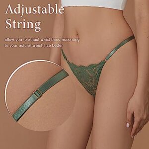 SHARICCA Lace G-String Thongs for Women Comfort Sexy Underwear Breathable T-back Thongs Panties Pack, 3P04,M