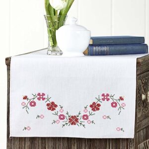 herrschners alma dresser scarf stamped embroidery or stamped cross-stitch