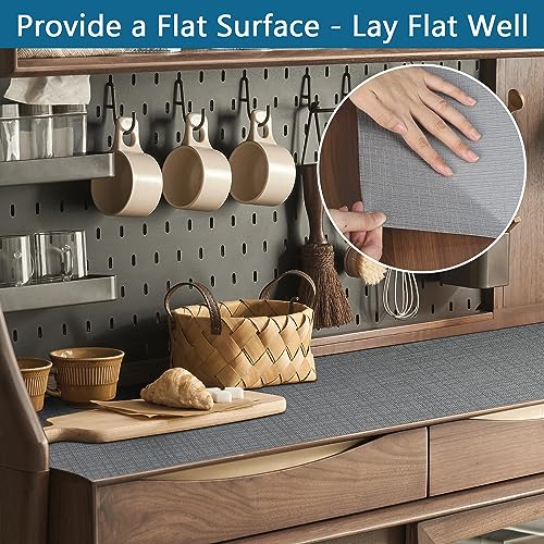 Self Adhesive Shelf Liner, Peel and Stick Drawer Liner Waterproof Contact Decor Liner with Grain Texture for Kitchen Walls Cabinets, Bedroom Classroom, Cover Book-11.8 x 118.1 inches, Silver Gray