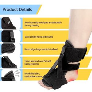 2 Pack Plantar Fasciitis Night Splint|Plantar Fasciitis Brace|Achilles Tendonitis Brace,Relieve Foot Pain Morning Foot Pain Plantar Fasciitis Achilles Tendinitis Foot Drop, Women & Men (Black)