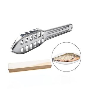 Housoutil 2pcs Power Tools Seafood Tools Fish Bone Tweezers Fish Skin Cleaner Fish Scale Scraper Remover Fish Scales Silver Daily Use Detergent Fish Scale Brush