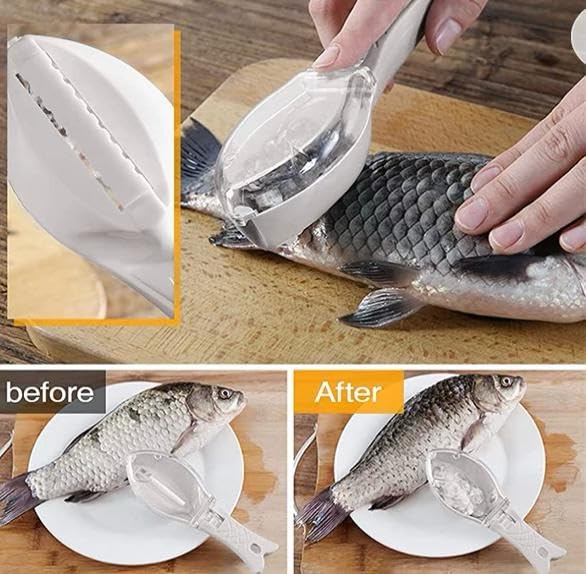 AG Fish Scaler Remover No Mess Fish Descaler Tool Fish Scraper Fast Cleaning Fish Skin Brush Cleaning Kit Easy to Use