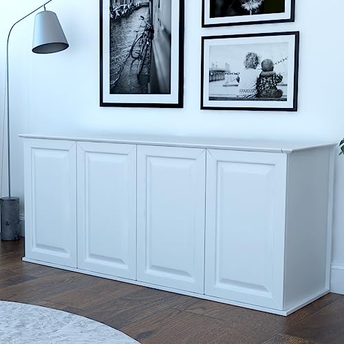 Leto Muro Orion Console Bed | Murphy Cabinet Bed Queen with Mattress Perfect for Guest Bed | Space-Saving Furniture Hide A Bed (White)