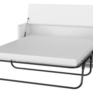 Leto Muro Orion Console Bed | Murphy Cabinet Bed Queen with Mattress Perfect for Guest Bed | Space-Saving Furniture Hide A Bed (White)