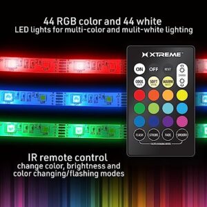 Xtreme Lit 6.5ft Indoor Motion Activated RGBW Color-Changing LED Light Strip, Battery Powered