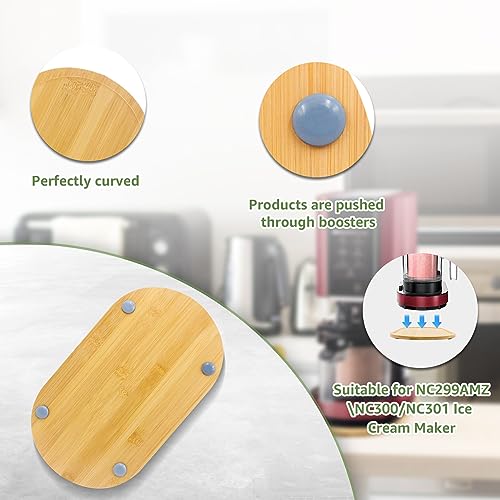 Bamboo Ice Cream Maker Mat Slider Compatible with Ninja NC301 NC300 NC299AMZ - Kitchen Countertop Storage Mover Sliding, Under Cabinet Sliding Tray