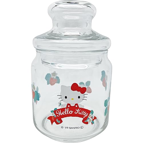 サンアート Sanrio SANRIO SAN4218-1 Hello Kitty Glass Canister Kitty Storage Container, Approx. 16.9 fl oz (500 ml), Miscellaneous Goods, Sanrio Goods, Gift, Present, Made in Japan