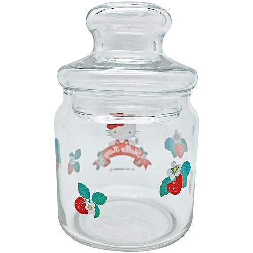 サンアート Sanrio SANRIO SAN4218-1 Hello Kitty Glass Canister Kitty Storage Container, Approx. 16.9 fl oz (500 ml), Miscellaneous Goods, Sanrio Goods, Gift, Present, Made in Japan