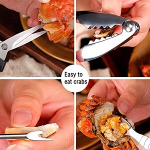 WOMELF Classic Crab Crackers Seafood Tool Set Stainless Steel Material Includes 1 Seafood Scissors, 2 Seafood Forks/Picks and Storage Box Good Gift for Friends Seafood Tools