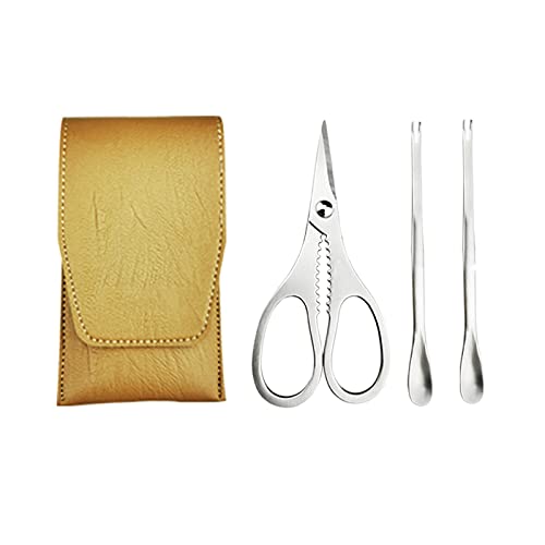 HOKIKU Metal Seafood Tool Sets， Seafood Tools Set Seafood Scissors Seafood Fork and Pick Set Stainless Steel Seafood Tool with Storage Bag for Family and Friends Lobster Tools for Eating