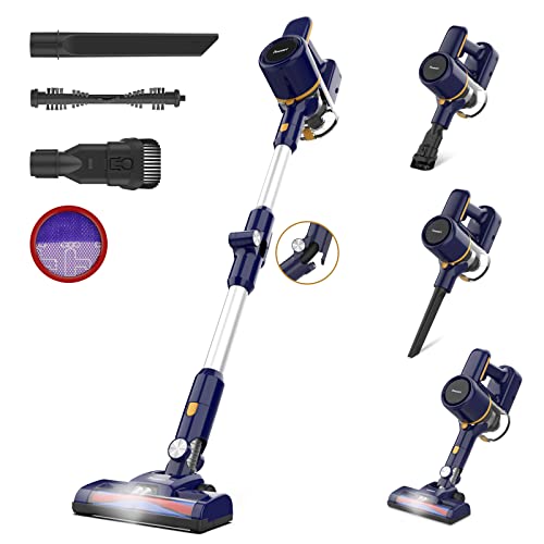 POWEART Cordless Vacuum Cleaner, 6-in-1 Powerful Cordless Stick Vacuum, 210W Vacuum Cordless Rechargeable with 6-Cell 2200mAh Battery, Cordless Vacuum Cleaners for Home Pets Floor - Bendable