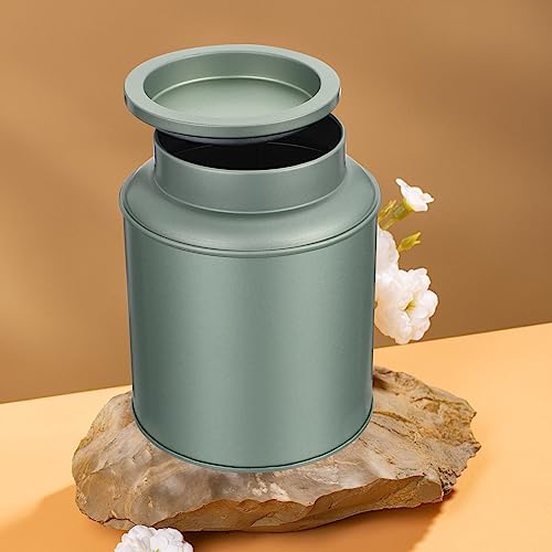 Loose Leaf Tea Tin Container Tea Canister Tea Sealing Jar Desktop Tea Container Tinplate Storage Canister Food Storage Container for Loose Tea Coffee Bean Sugar Salt (Green)