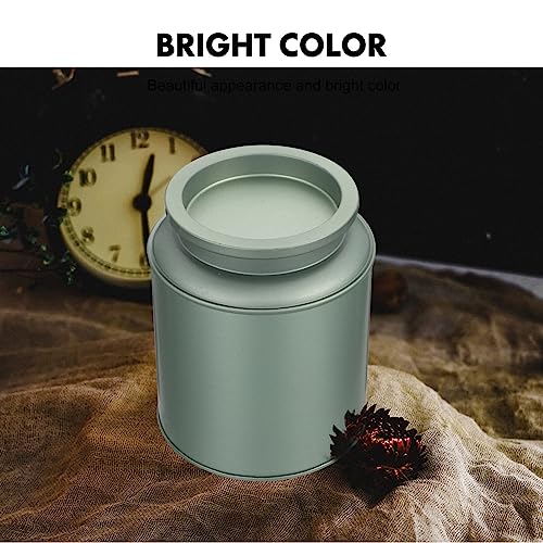 Loose Leaf Tea Tin Container Tea Canister Tea Sealing Jar Desktop Tea Container Tinplate Storage Canister Food Storage Container for Loose Tea Coffee Bean Sugar Salt (Green)