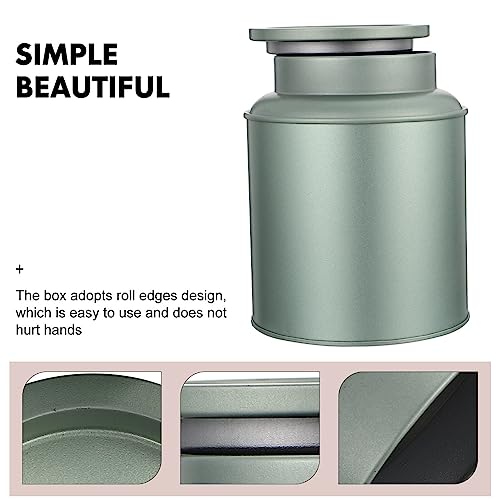 Loose Leaf Tea Tin Container Tea Canister Tea Sealing Jar Desktop Tea Container Tinplate Storage Canister Food Storage Container for Loose Tea Coffee Bean Sugar Salt (Green)