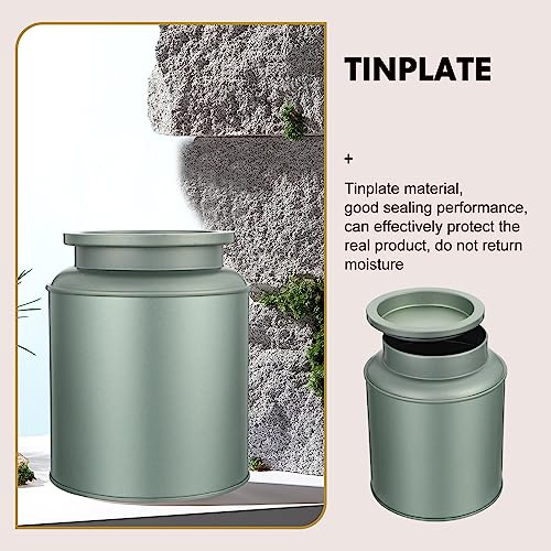 Loose Leaf Tea Tin Container Tea Canister Tea Sealing Jar Desktop Tea Container Tinplate Storage Canister Food Storage Container for Loose Tea Coffee Bean Sugar Salt (Green)