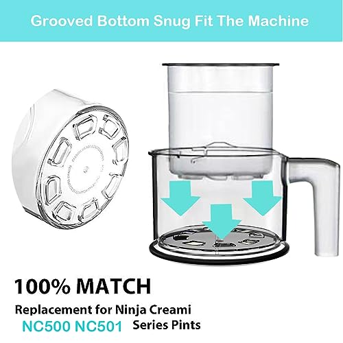 WHSSFINE Ice Cream Containers Replacement Pints and Lids 24oz for Ninja Creami Deluxe Compatible with NC500, NC501 Series Leakproof Pack of 4 Blue Yellow Pink Green