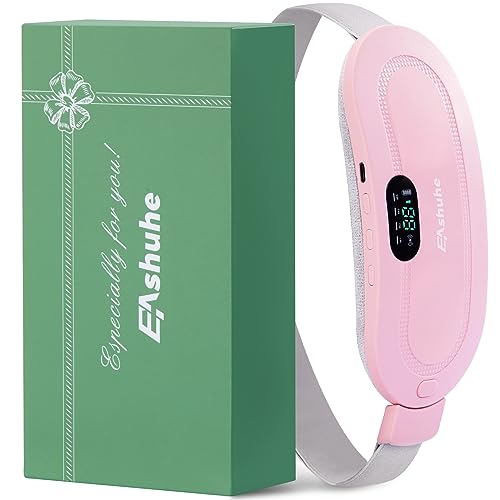 Portable Cordless Heating Pad, Heating Pads for Cramps with 3 Heat Levels and 4 Massage Modes, Mini Electric Wireless Menstrual Cramp Relief Heating Pad for Women and Girls, Pink