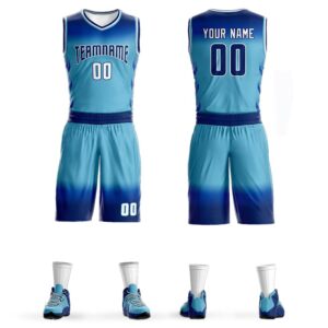 custom gradient basketball jersey kit printed team name &number suit for adults boys personalized athletic uniform