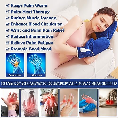 ALDIOUS 2 Pack Electric Hand Warmers for Hand Pain Relief, Heating Pad Wrap for Carpal Tunnel, Tendonitis, Rheumatoid, Osteoarthritis, 86-158℉ Adjustable Temperature, Auto Shut Off