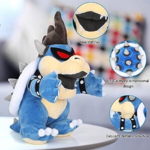 Meponsat Super King Plush Stuffed Animals, 11.4" Blue Cuddly Stuffed Plush Toy for Kids Boys Girls Birthday Gift