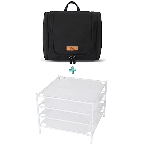 STORAGE MANIAC 4 Pack Sweater Drying Rack + Toiletry Bag for Travel