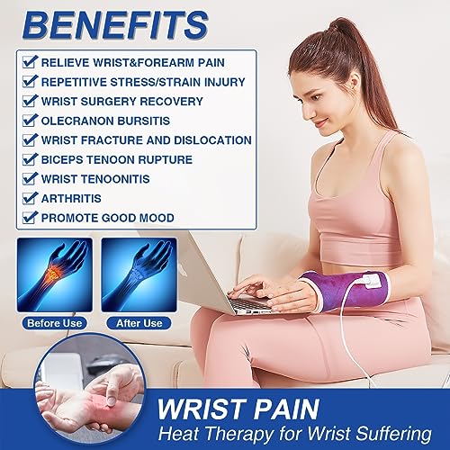 ALDIOUS Heating Pad for Wrist Pain, Heated Hand Wrap for Arthritis, Carpal Tunnel Relief, Tendonitis, Injuries, Wrist and Hand Pain Relief, 86-158℉ Adjustable Temperature, Auto Shut Off