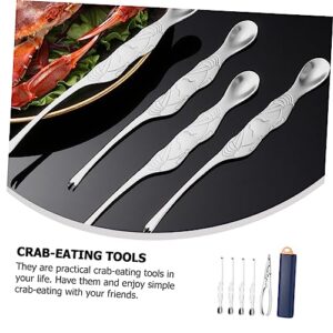 BESTonZON 5pcs Crab Eating Tool Home Tools Cocktail Kit Pooper Scooper Metal Crab Leg Opener Crackers Picks Tools Seafood Crackers Crab Leg Scissor Crab Scissor Crab Scissor Pick Lobster Nut