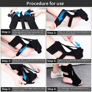 SYEYYDS Plantar Fasciitis Night Splint, Adjustable Plantar Fasciitis Relief Achilles Tendonitis Relief Foot Sagging Arch Pain Support for Women Men (Black, Large)