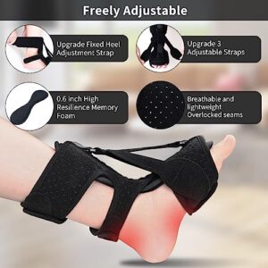 SYEYYDS Plantar Fasciitis Night Splint, Adjustable Plantar Fasciitis Relief Achilles Tendonitis Relief Foot Sagging Arch Pain Support for Women Men (Black, Large)