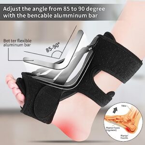 SYEYYDS Plantar Fasciitis Night Splint, Adjustable Plantar Fasciitis Relief Achilles Tendonitis Relief Foot Sagging Arch Pain Support for Women Men (Black, Large)