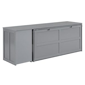 NCKMYB Queen Murphy Cube Bed Murphy Bed with Rotable Desk, Murphy Chest Bed with Storage Shelves for Guest Room or Small Spaces, Grey