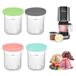 containers replacement for ninja creami 4 pack ice cream containers sealed creami containers with lid pints containers compatible with nc301 nc300 nc299amz