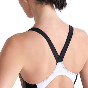 Arena Women's Standard Feel Threefold V Back Swimsuit, Black/Asphalt/White