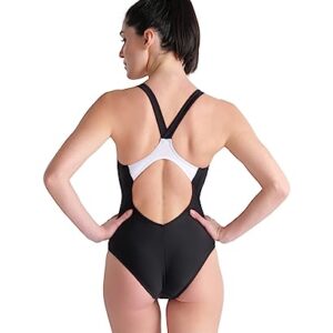 Arena Women's Standard Feel Threefold V Back Swimsuit, Black/Asphalt/White