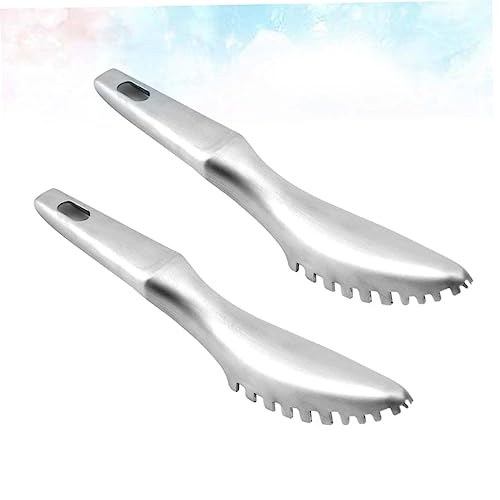 Fish Scale Remover 4 Pcs Metal Cleaner Salmon Scale Scraper Fish Skin Cleaner Tool Dental Cleaner Seafood Fish Skin Scale Silver Household Cleaner