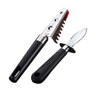 bestonzon 2pcs oyster knife fish skin brush oyster shucking knife oyster opener household cleaner japanese tools cleaning tools oyster shucking tools open shell tool seafood shucking tools